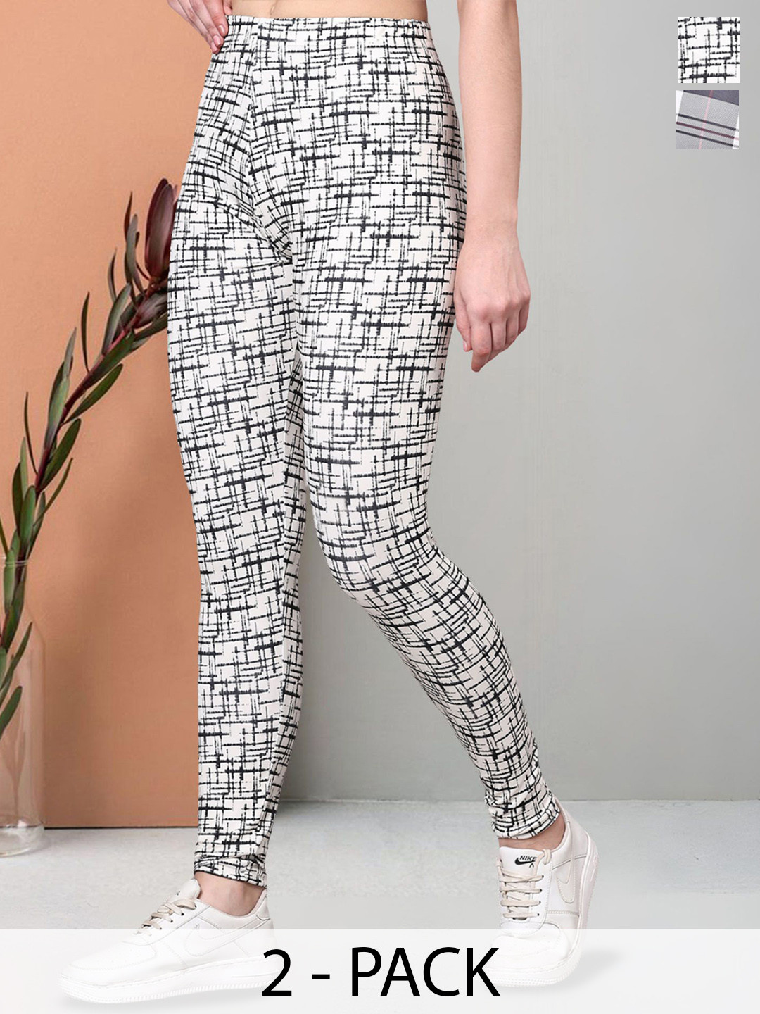 Buy Moda Rapido Pack Of 2 Printed Regular Fit Jeggings - Trousers for ...
