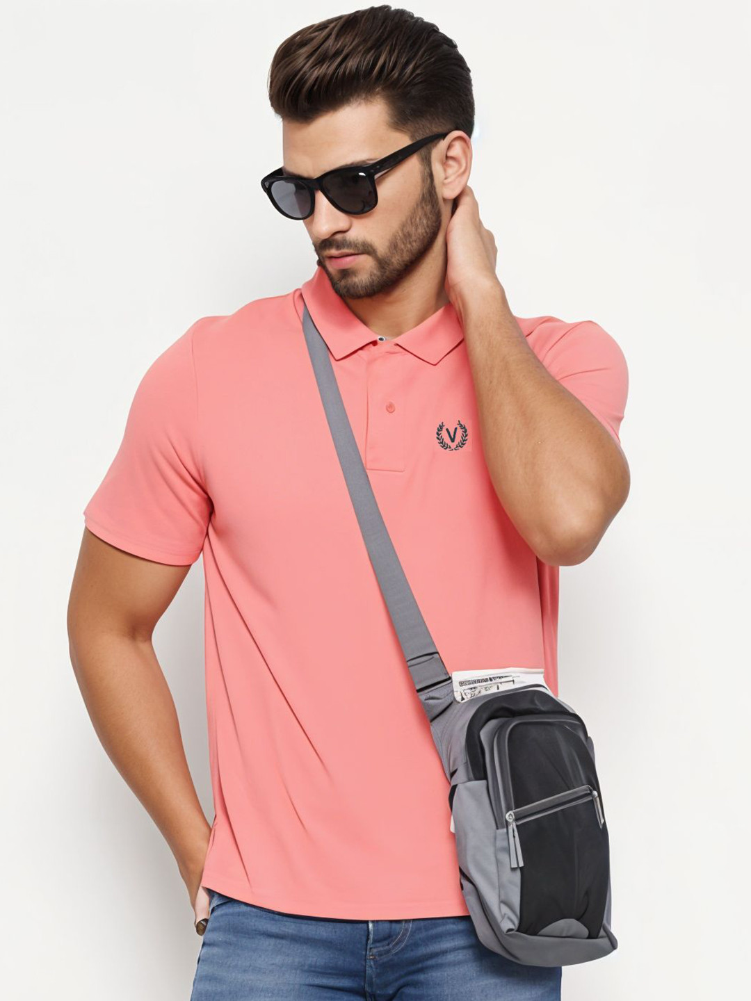 Buy MACK JONNEY Solid Polo Collar Cotton T Shirt - Tshirts for Men ...