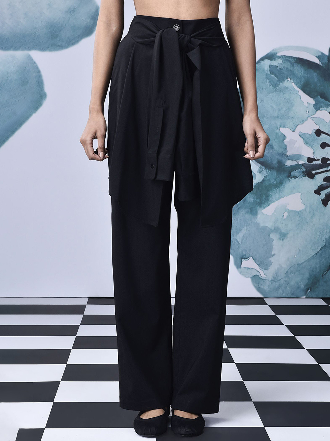 Buy GENES Lecoanet Hemant Women Pleated Trousers - Trousers for Women ...