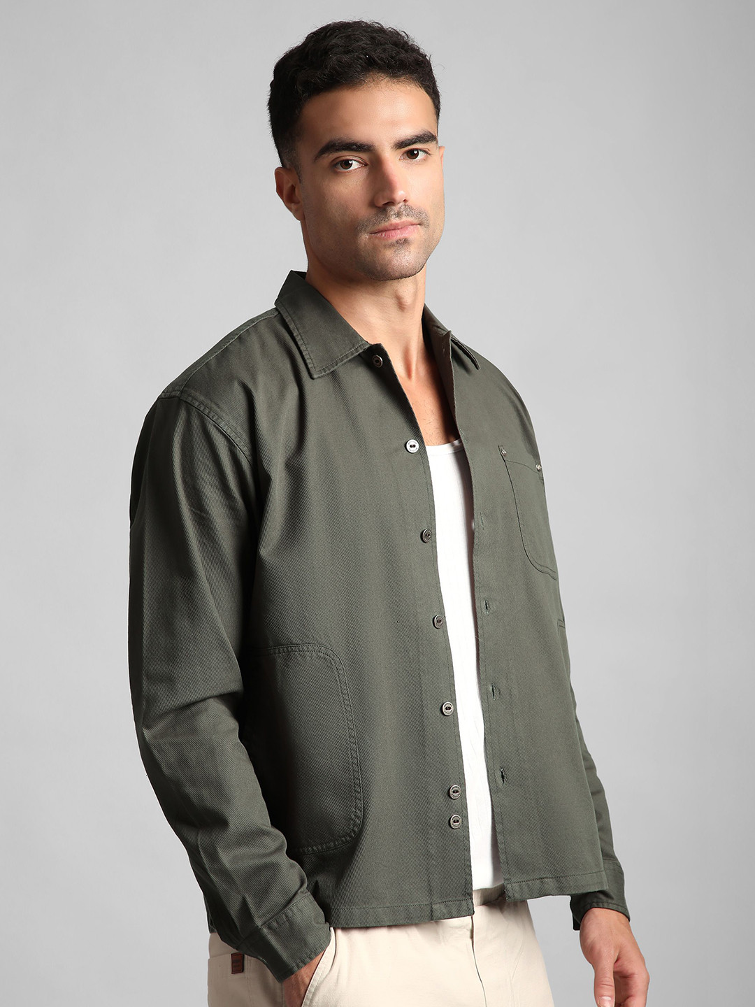 Buy Beyoung Men Classic Solid Casual Cotton Shacket - Shirts for Men ...