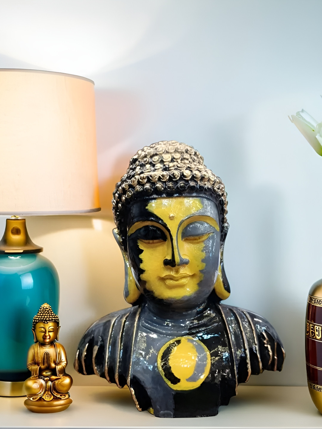 Buy SANKALAN CREATIONS Black Buddha Face Idol Showpiece - Showpieces ...