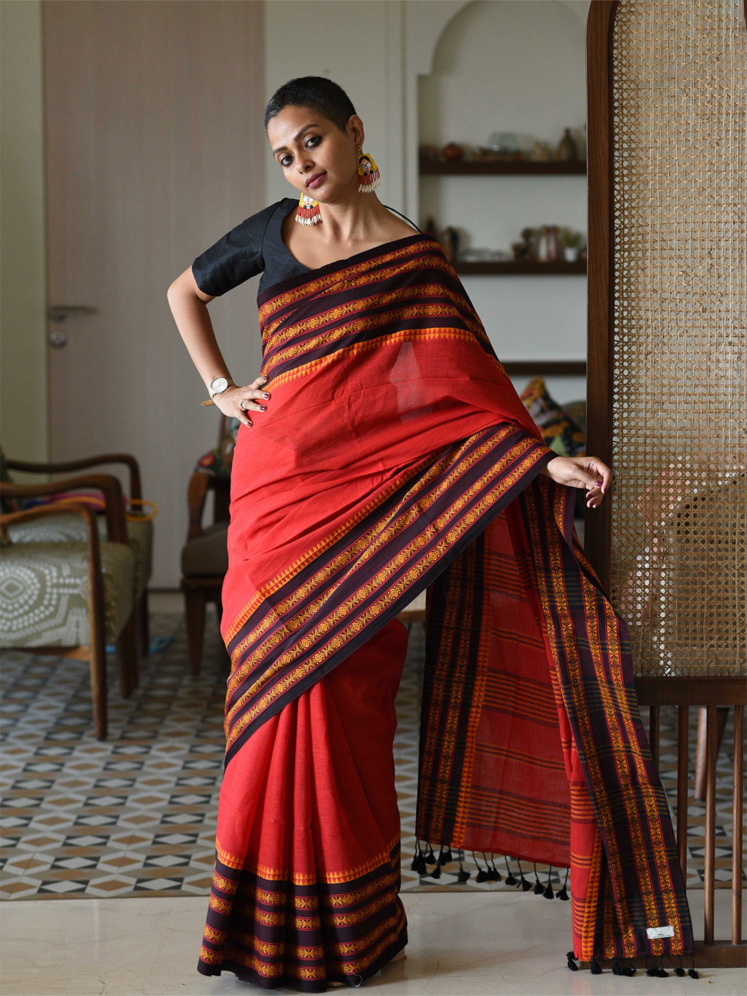 Buy Suta Women Solid Woven Design Pure Cotton Saree - Sarees for Women ...