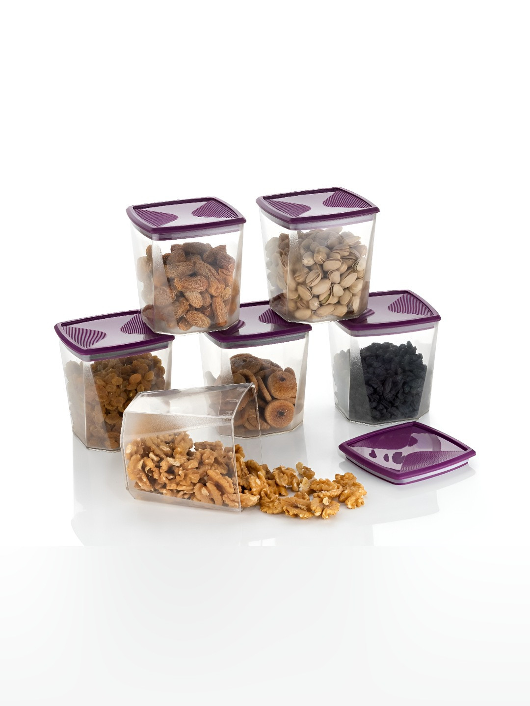 Buy HASHONE Purple 4 Pieces Plastic Canister Container 800 Ml ...