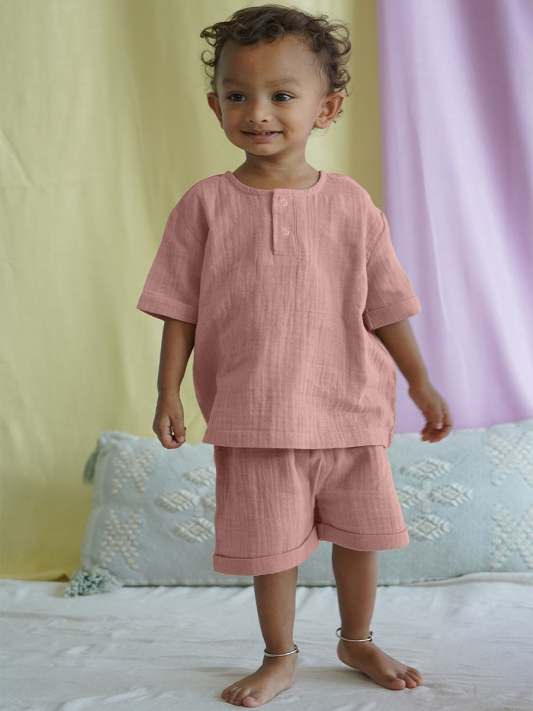 Buy The Boo Boo Club Kids Round Neck Organic Cotton Top With Shorts ...