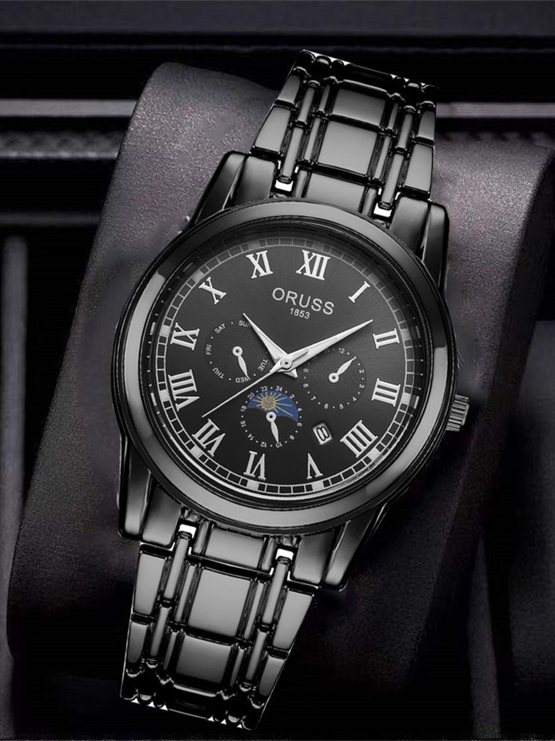 Buy ORUSS Men Round Dial & Stainless Steel Straps Analogue Watch ...