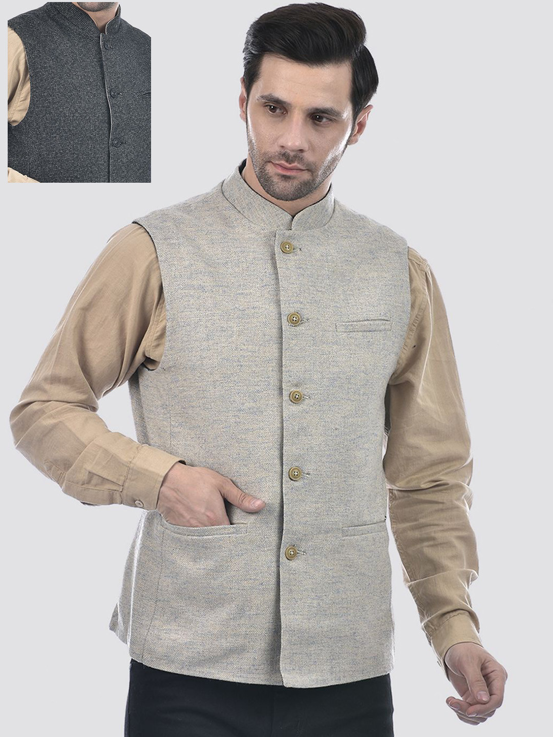 Buy Numero Uno Woven Reversible Nehru Jacket - Nehru Jackets for Men ...