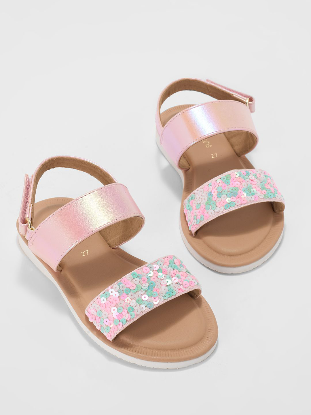 Buy Pantaloons Junior Girls Embellished Open Toe Flats - Flats for ...
