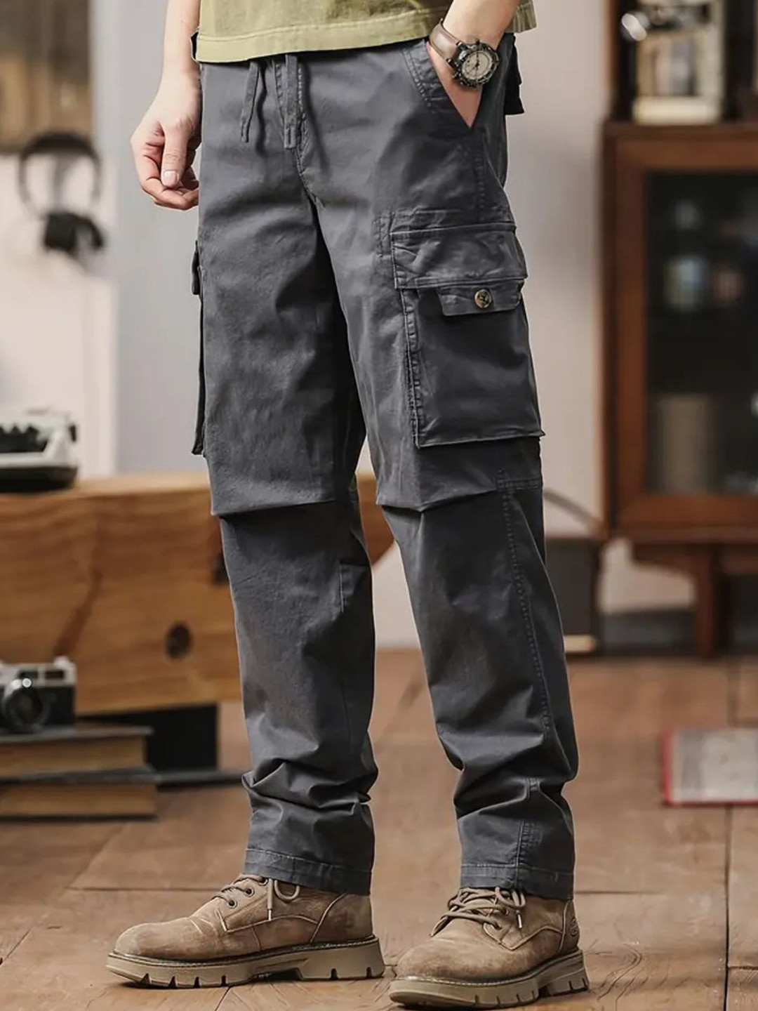 Buy VOOTER Men Cotton Relaxed Fit Cargos Trousers - Trousers for Men ...