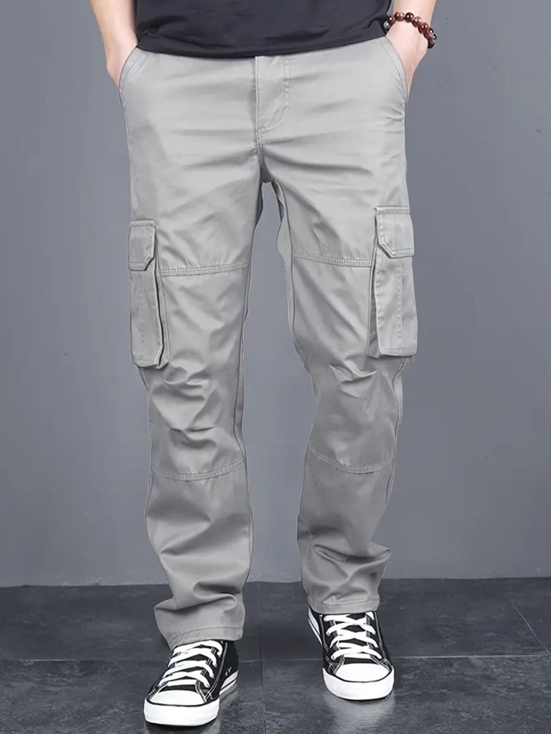 Buy VOOTER Men Cotton Relaxed Fit Mid Rise Cargos Trousers - Trousers ...