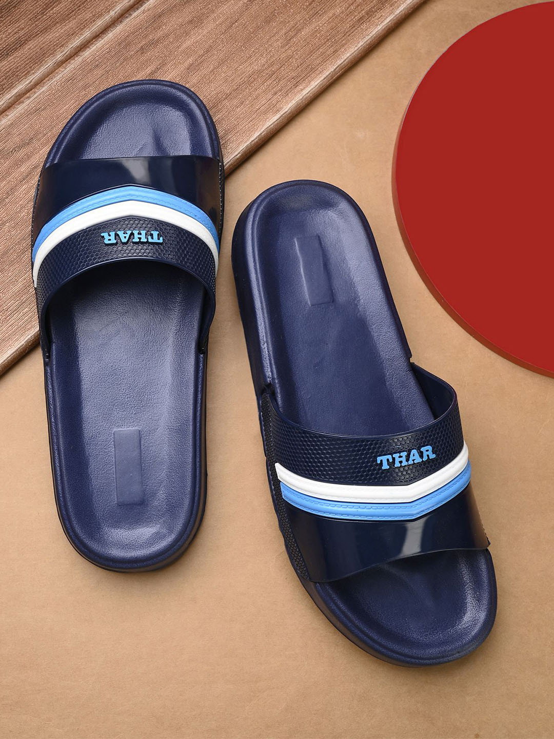 Buy Shoe Island Men Striped Sliders - Flip Flops for Men 33670426 | Myntra