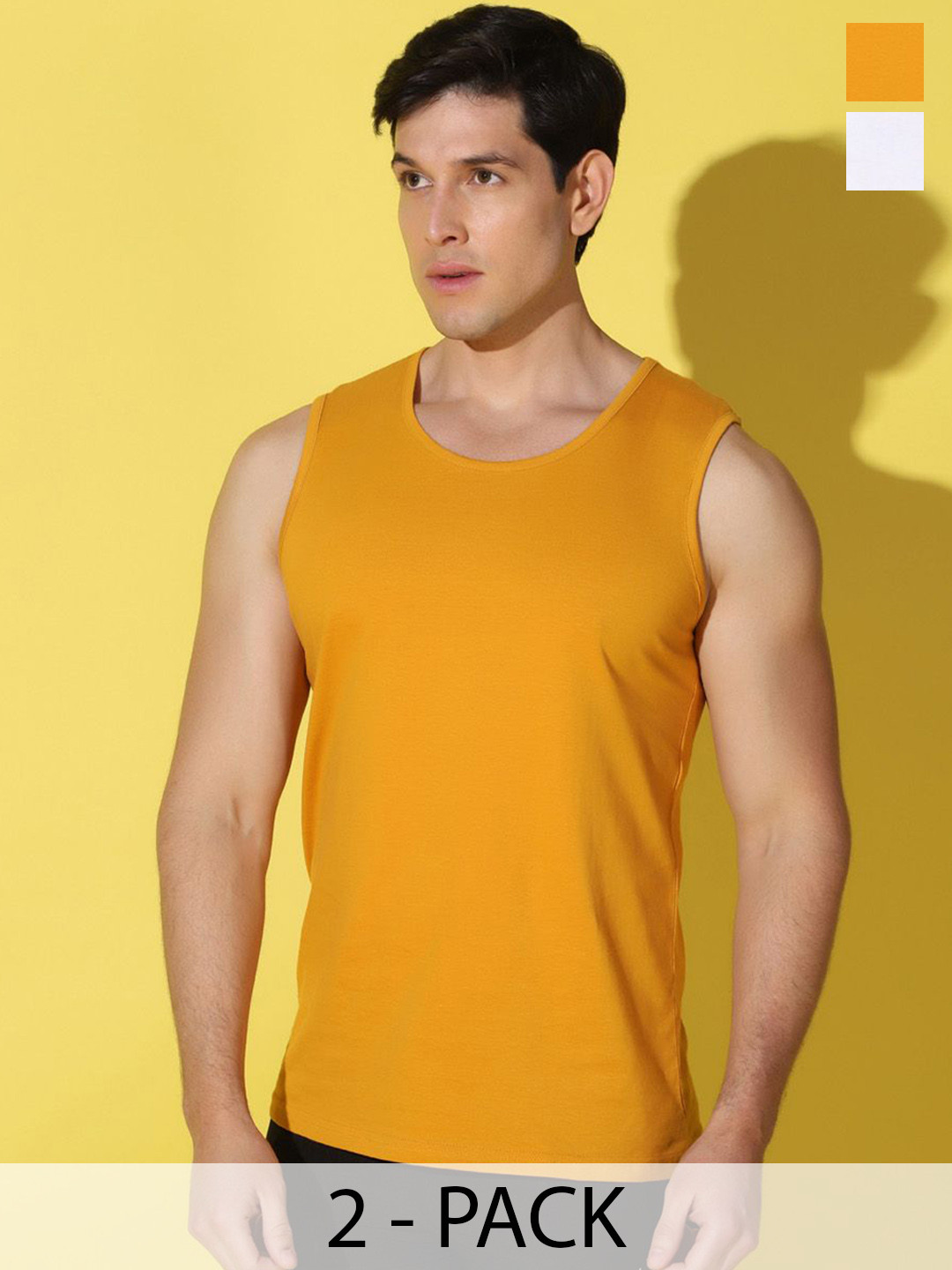 Buy WOOSTRO Pack Of 2 Printed Combed Cotton Innerwear Vests With ...