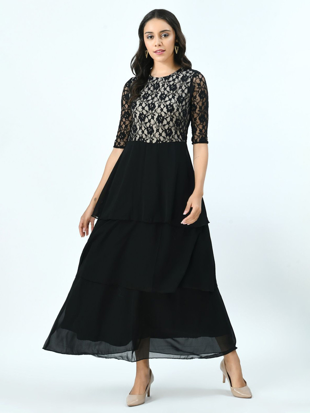Buy V&M Women Georgette Maxi Dress - Dresses for Women 33686832 | Myntra