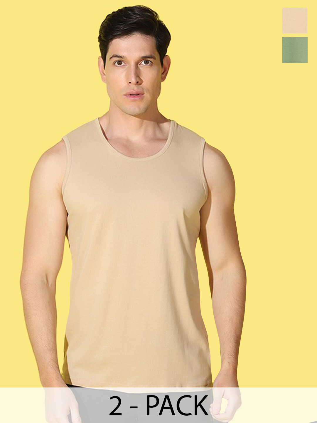 Buy WOOSTRO Pack Of 2 Printed Combed Cotton Innerwear Vests With ...