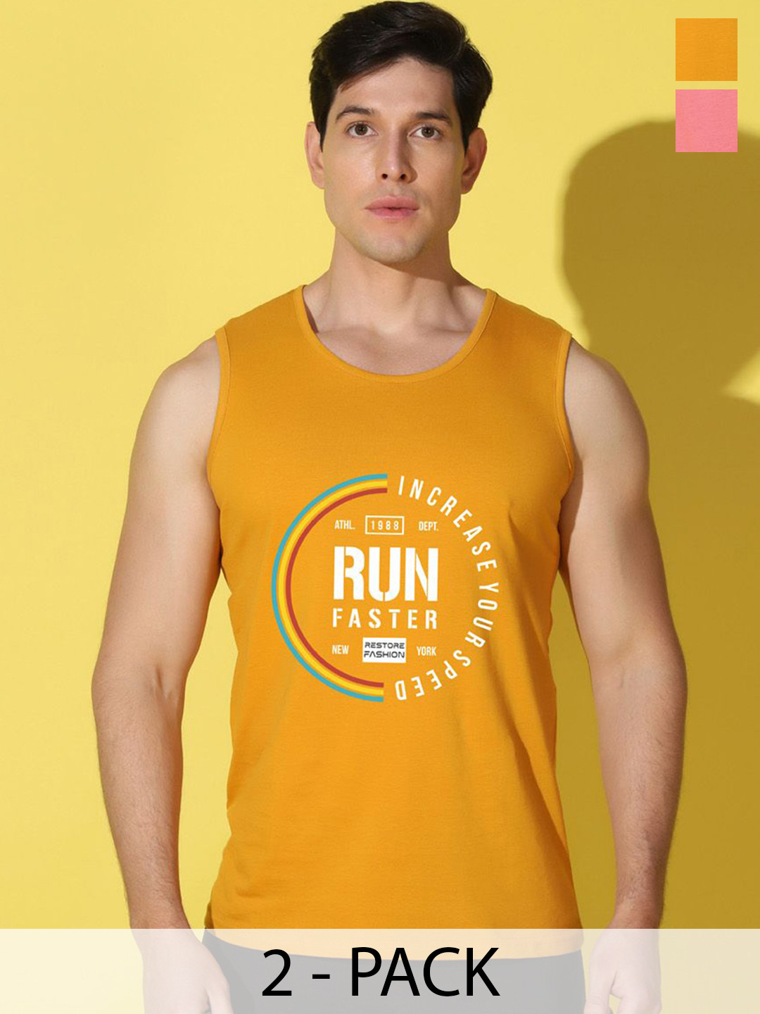 Buy WOOSTRO Pack Of 2 Printed Combed Cotton Innerwear Vests With ...