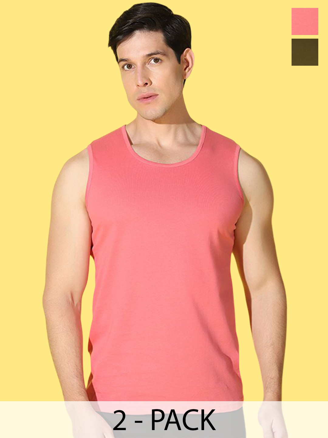 Buy WOOSTRO Pack Of 2 Printed Combed Cotton Innerwear Vests With ...