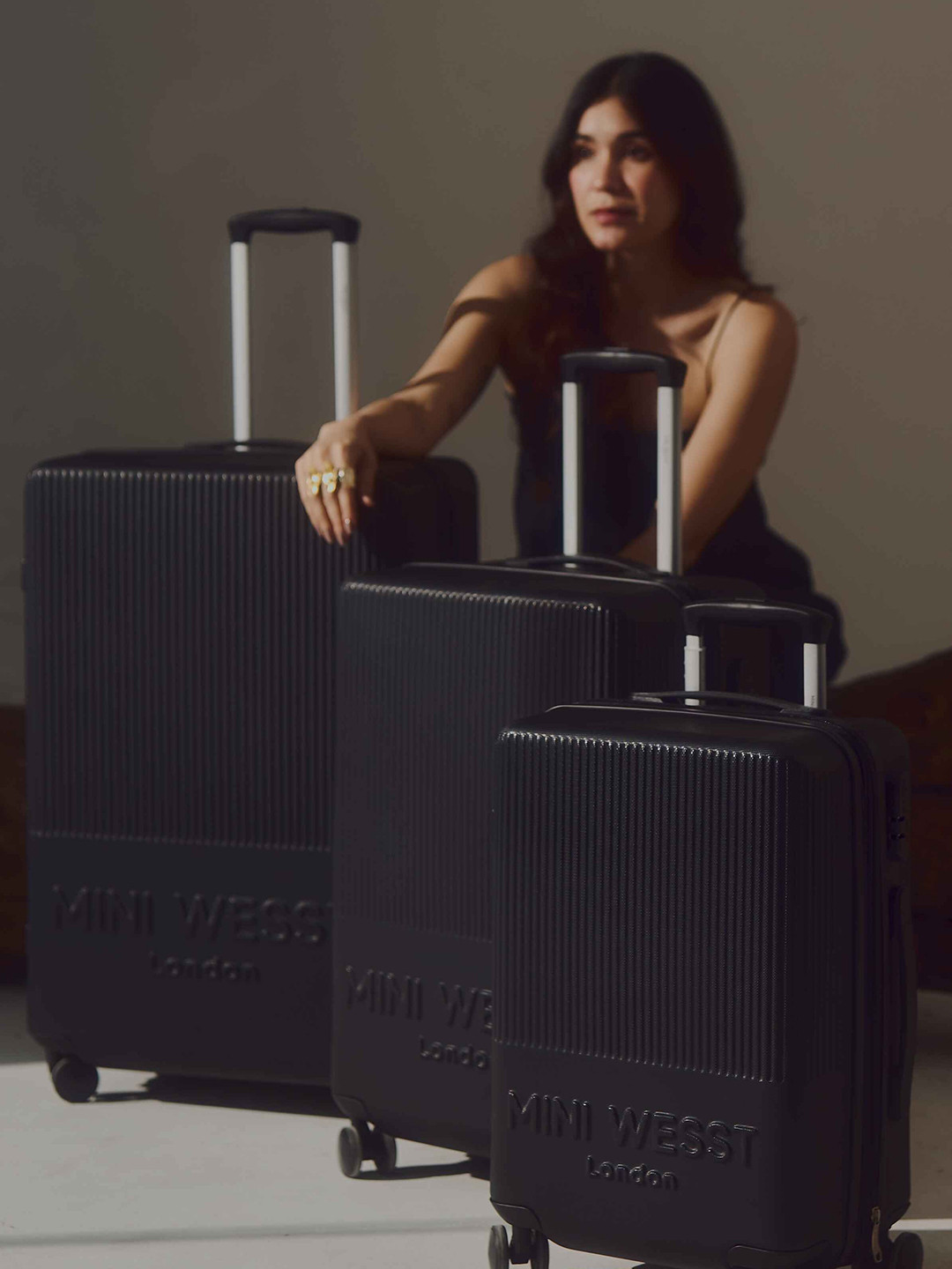 Buy Mini West London Set Of 3 Textured Hard Sided Trolley Bags ...