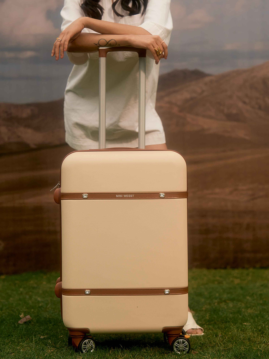 Buy Mini West London Wanderlust Textured Hard Sided Medium Trolley Bags ...