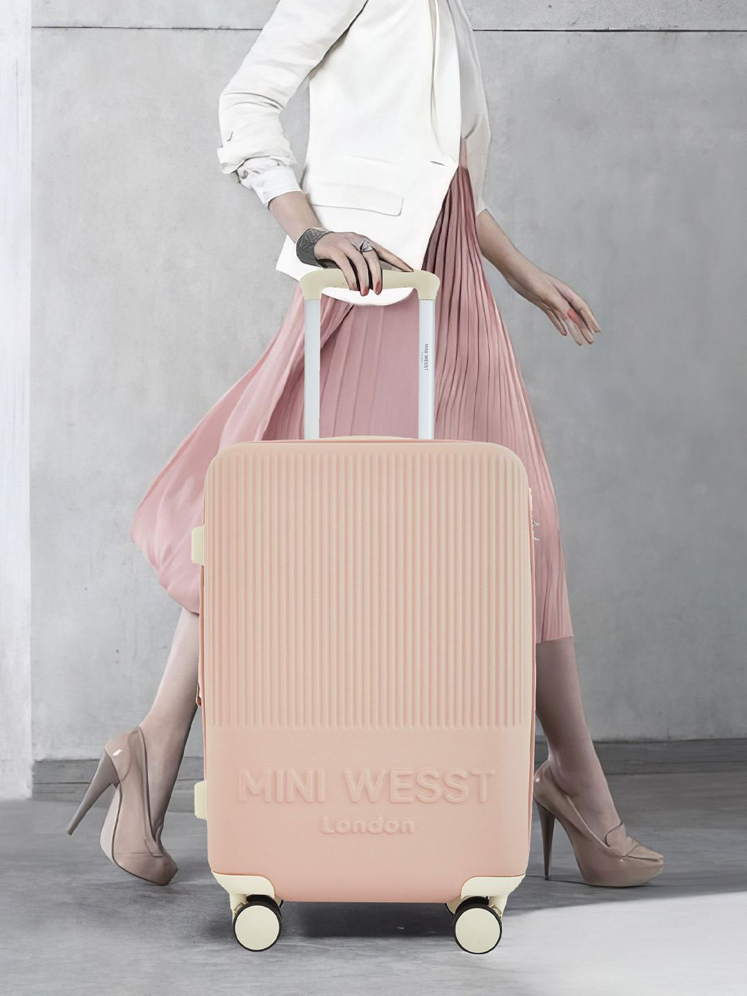 Buy Mini West London Check In Textured Hard Sided Medium Trolley Bag - Trolley Bag for Unisex ...