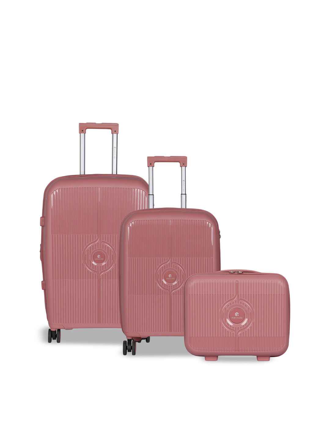 Buy Polo Class Set Of 2 Textured Hard Sided Trolley With Vanity Box ...