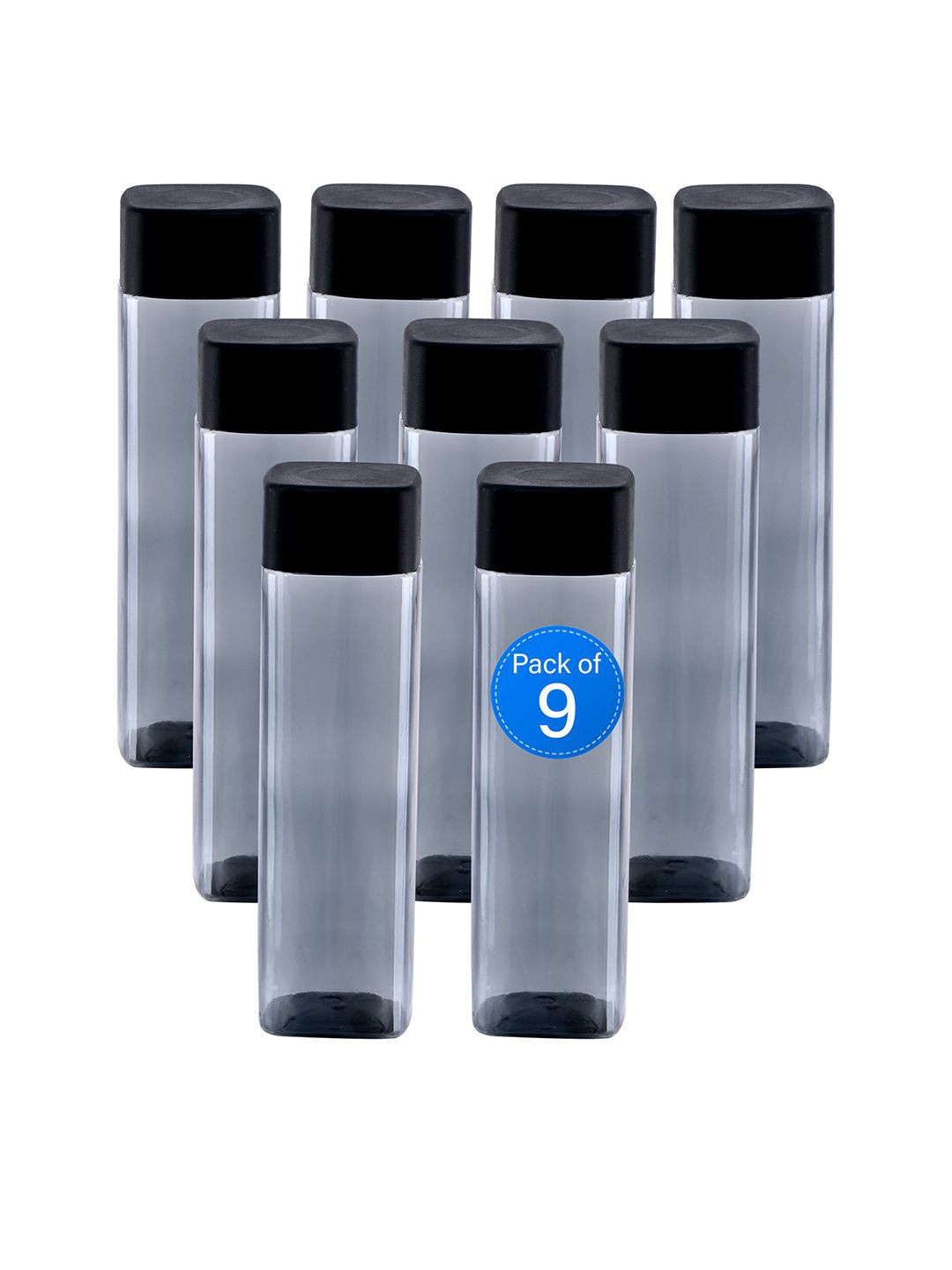 Buy Kuber Industries Black 9 Pcs Plastic 1 Litre Square Shape Water ...