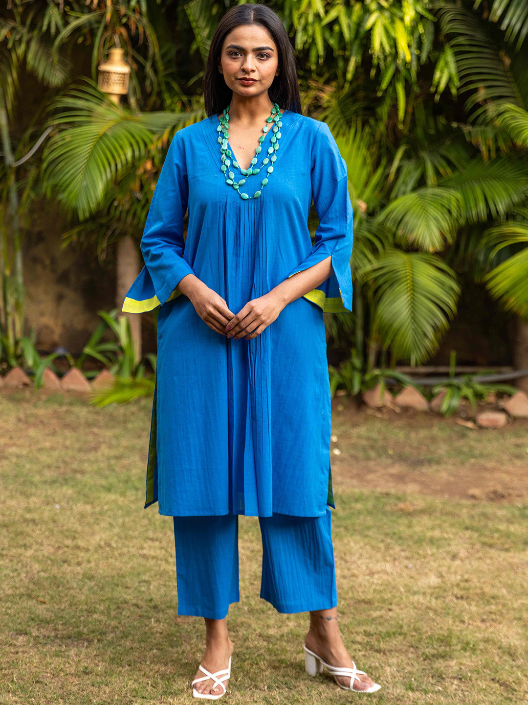 Buy INAAYA JAIPUR Women Pure Cotton Kurta With Trousers - Kurta Sets ...