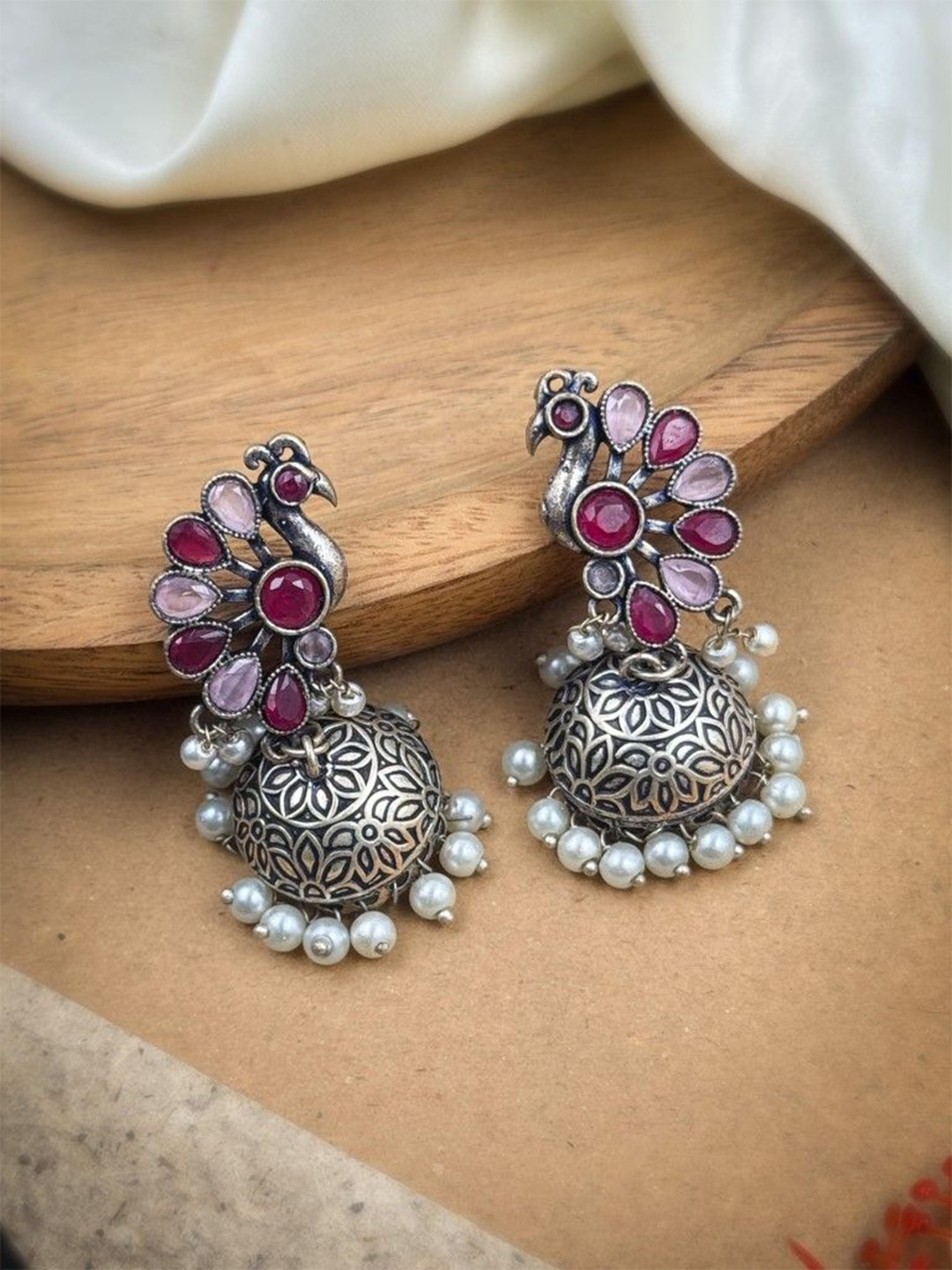 Buy NAMAN ARTS Silver Plated Artificial Stones And Beads Oxidised ...