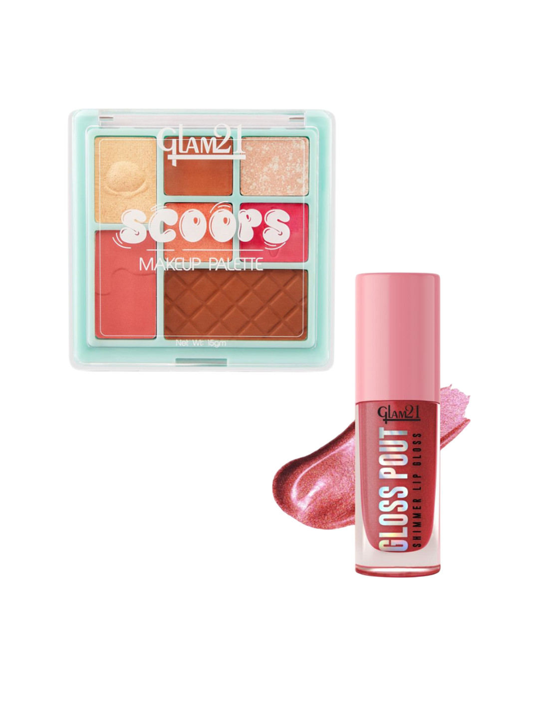 Buy GLAM21 Set Of 2 Scoops Makeup Palette Cotton Candy & Gloss Pout Lip ...