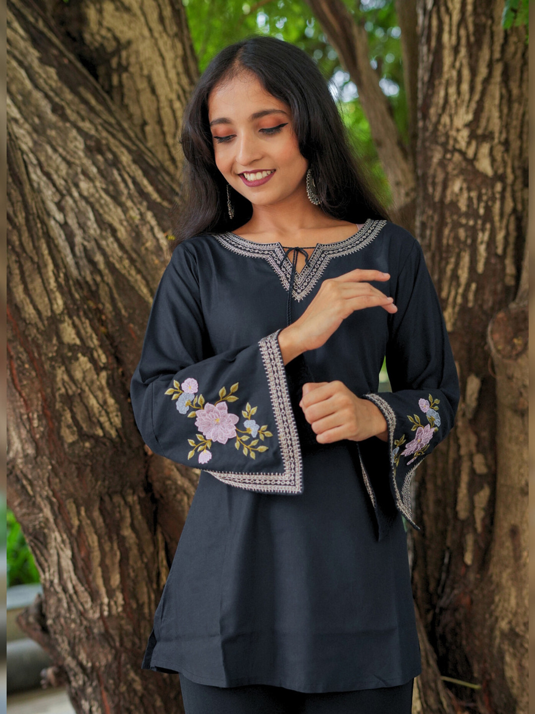 Buy Atha Fashion Floral Embroidered Thread Work Pure Cotton Thread Work ...