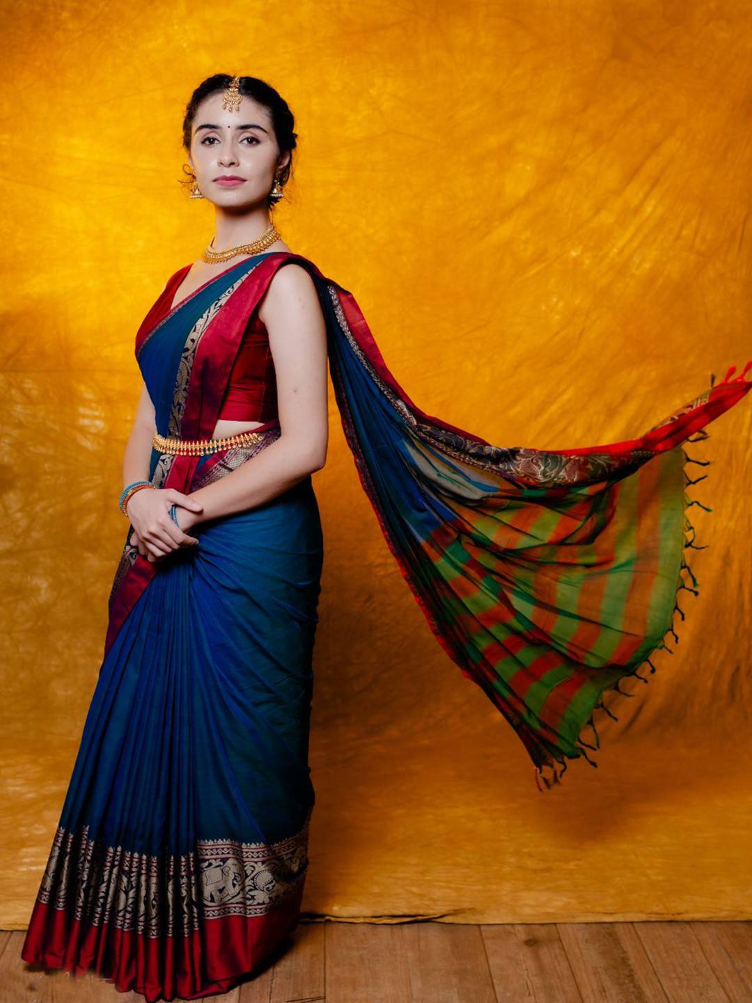 Buy DEVIKA TEXTILES Woven Design Pure Cotton Narayan Peth Saree ...