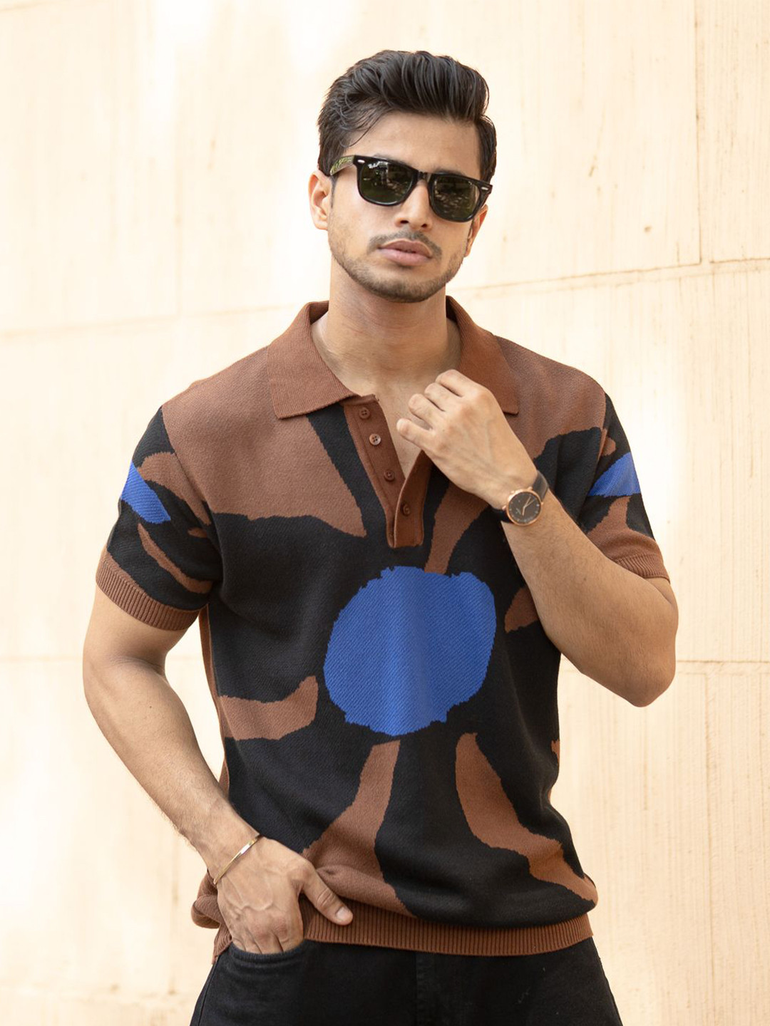 Buy Powerlook Men Graphic Printed Polo Collar Cotton T Shirt - Tshirts ...