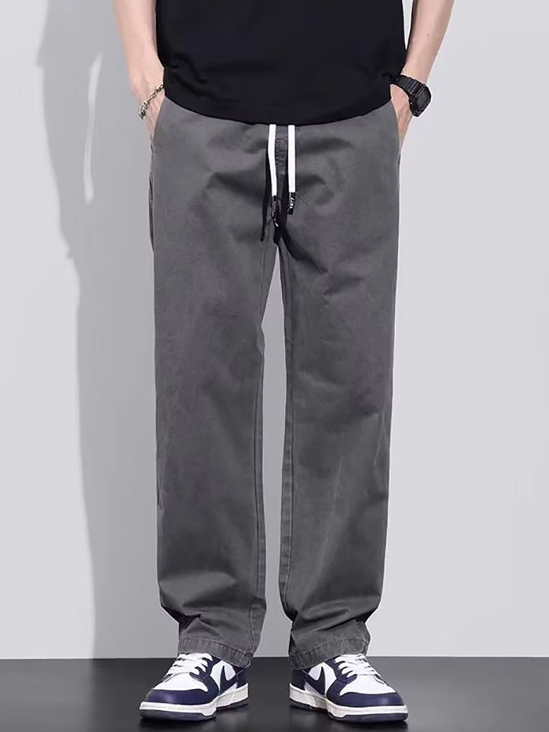 Buy StyleCast X Revolte Men Straight Fit Easy Wash Regular Trousers ...