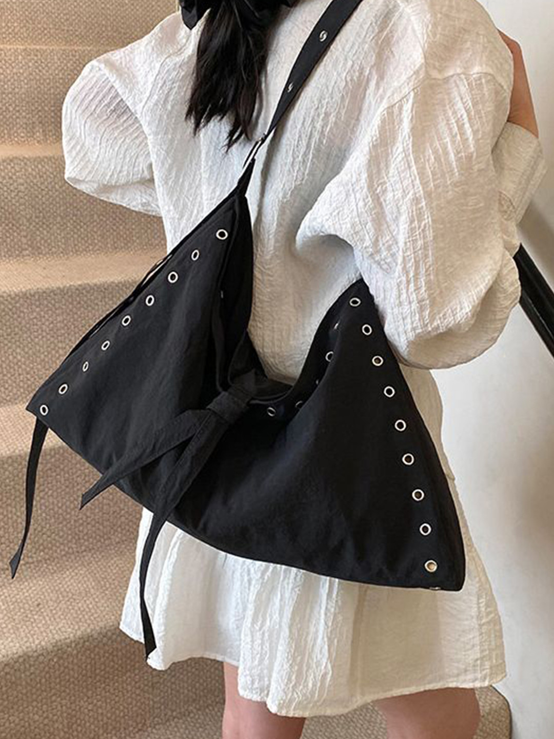 Buy StyleCast X Revolte Structured Hobo Bag With Cut Work - Handbags ...
