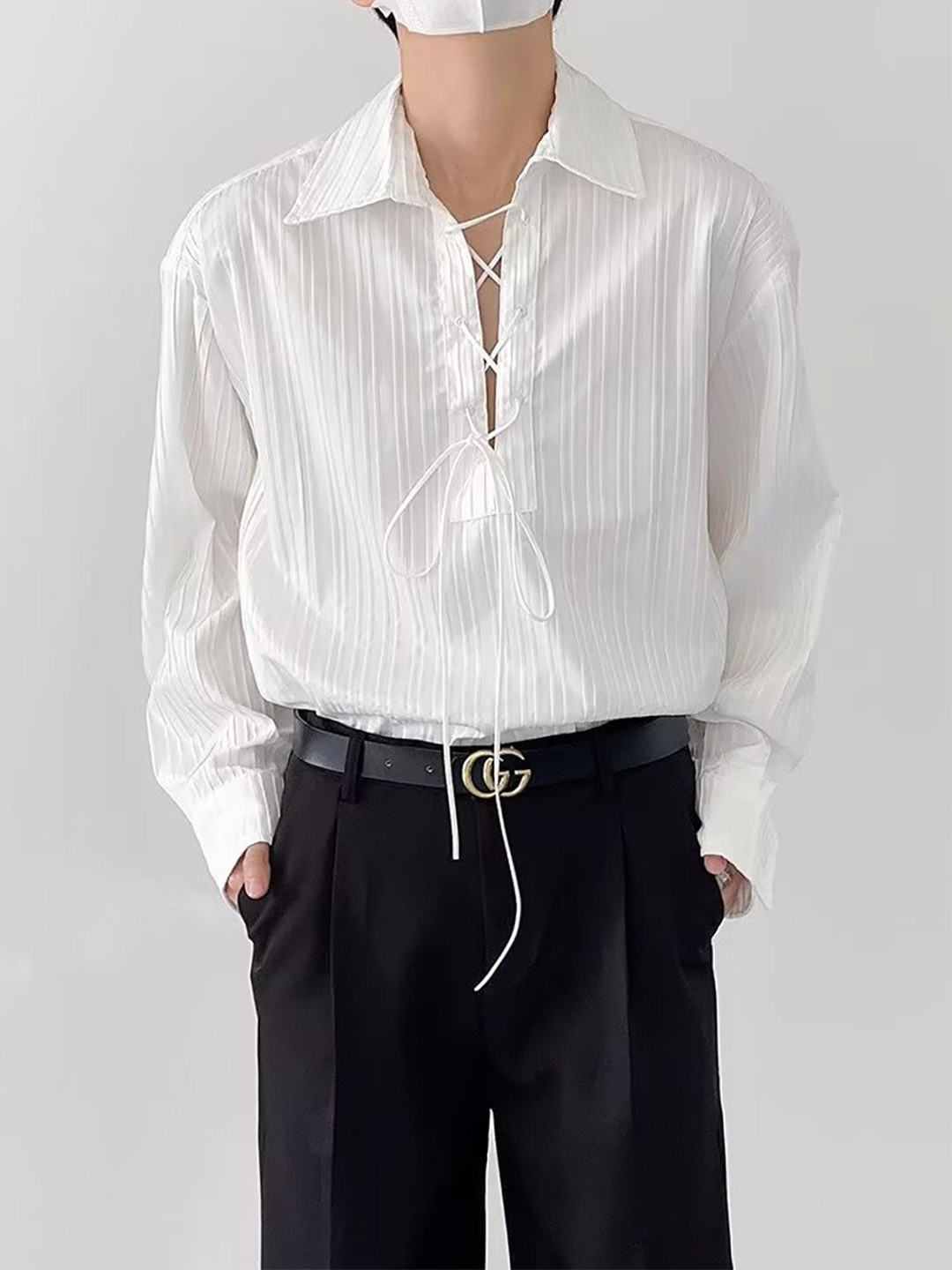 Buy StyleCast X Revolte Men Vertical Stripes Oversized Casual Shirt ...