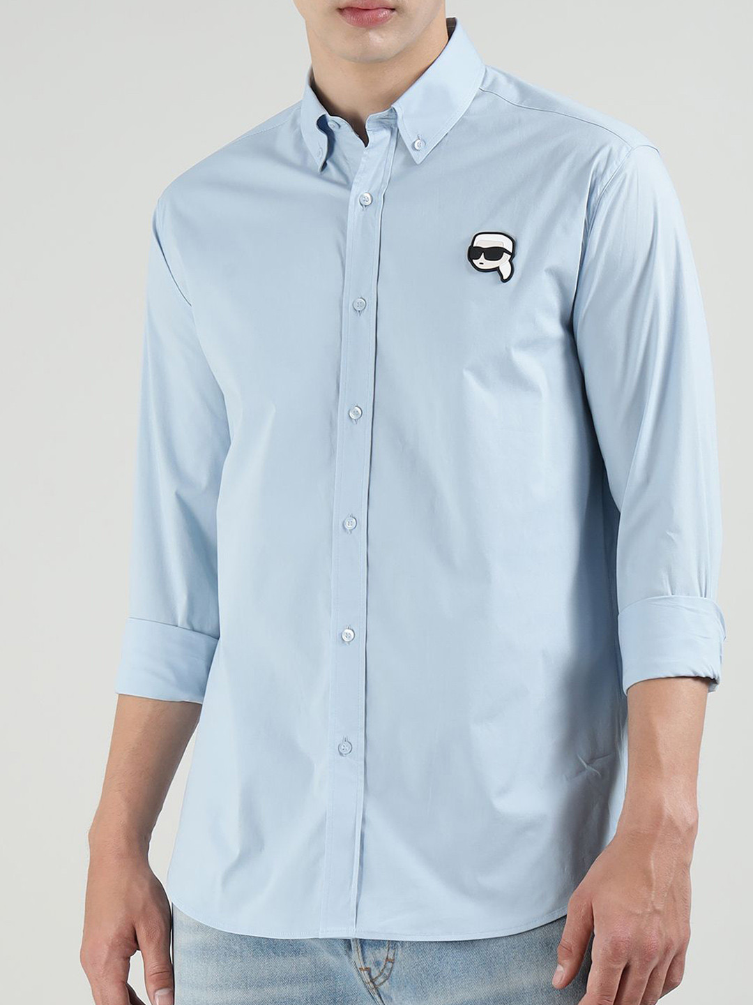 Buy Karl Lagerfeld Slim Fit Button Down Collar Cotton Casual Shirt ...