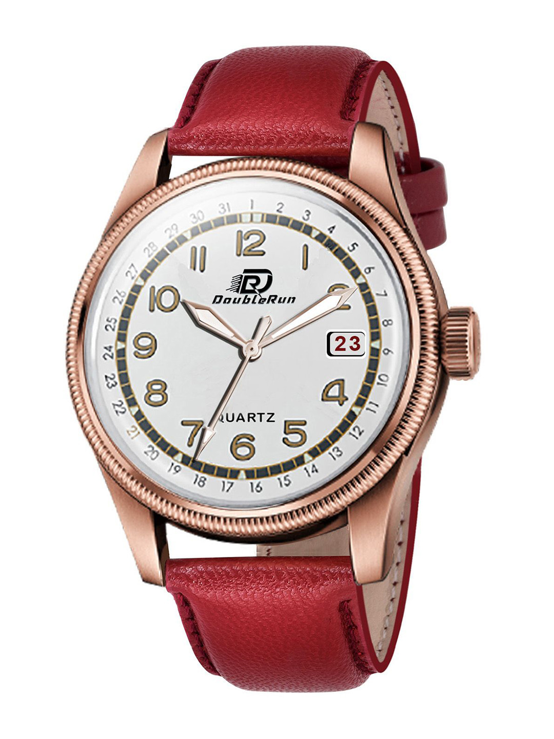 Buy DOUBLERUN Men Dial & Leather Straps Analogue Multi Function Watch ...