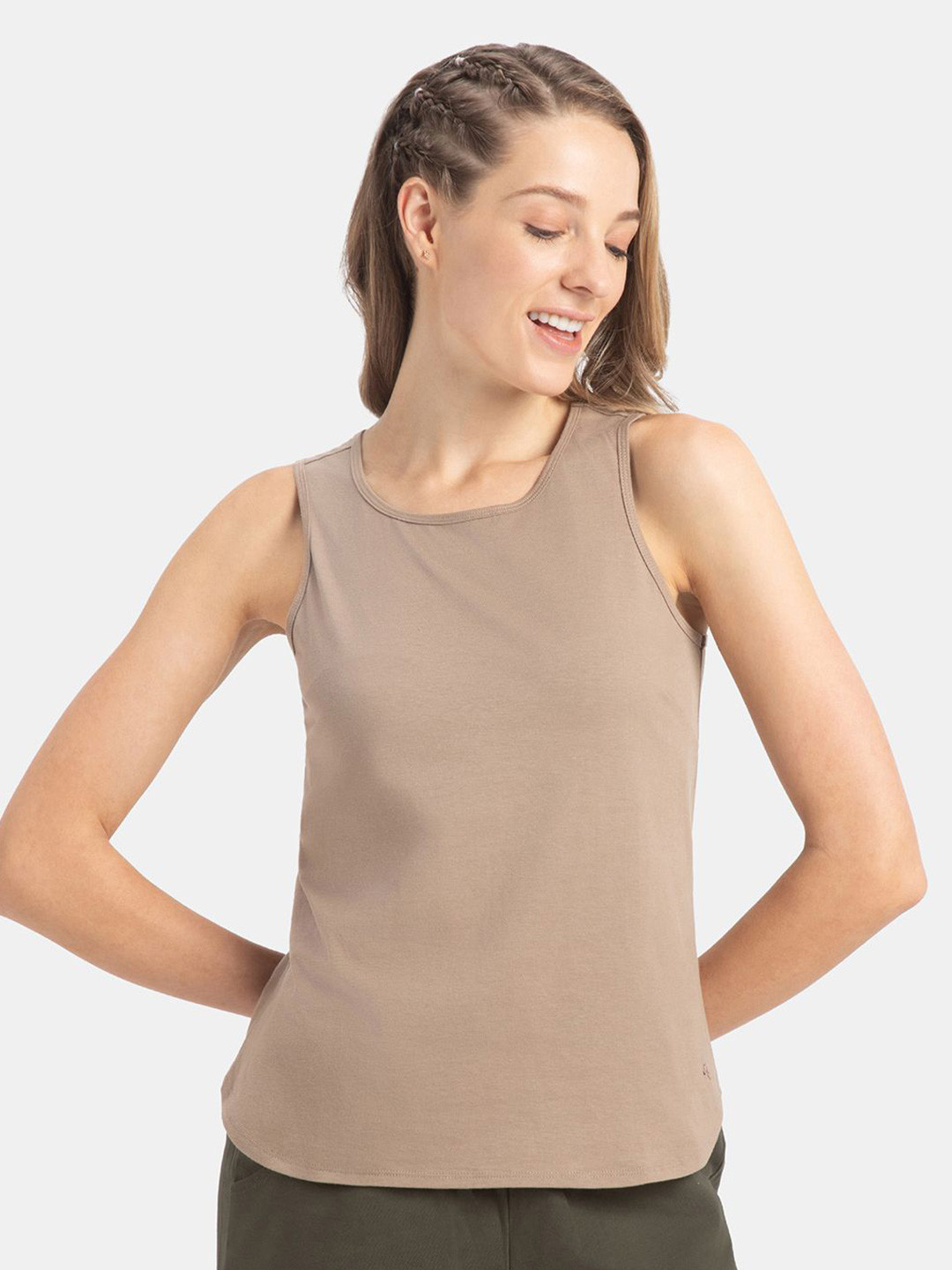 Buy Jockey Super Combed Cotton Rich Solid Curved Hem Styled Tank Top ...