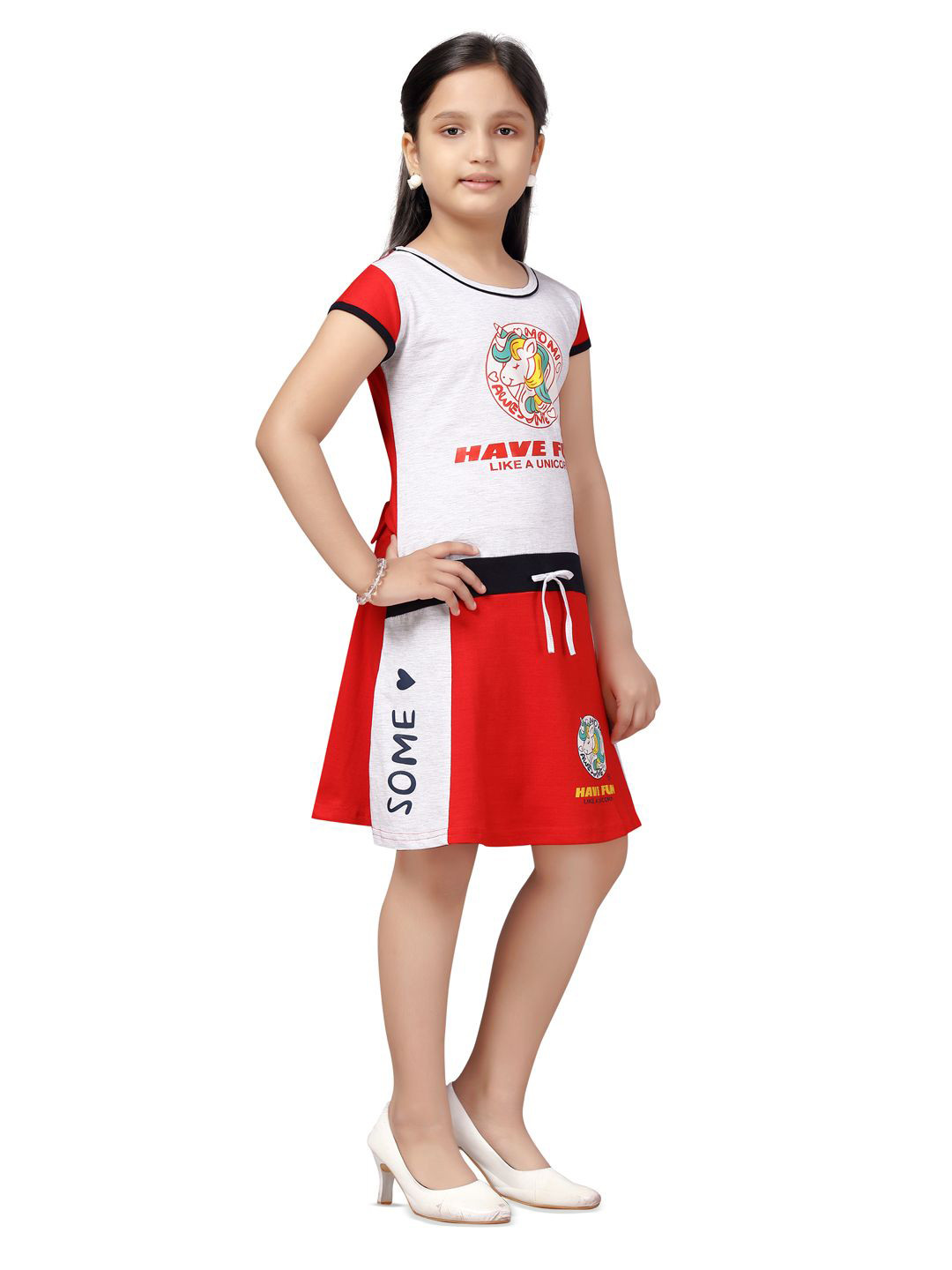 Buy Billion Girls Graphic Printed A Line Knee Length Dresses - Dresses ...