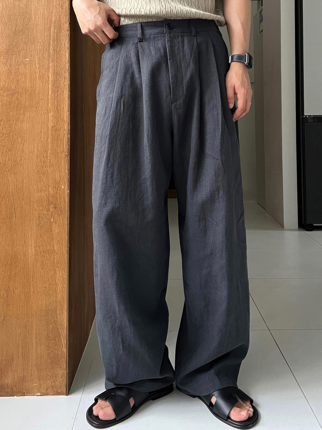 Buy StyleCast X Revolte Men Loose Fit Easy Wash Pleated Trousers ...
