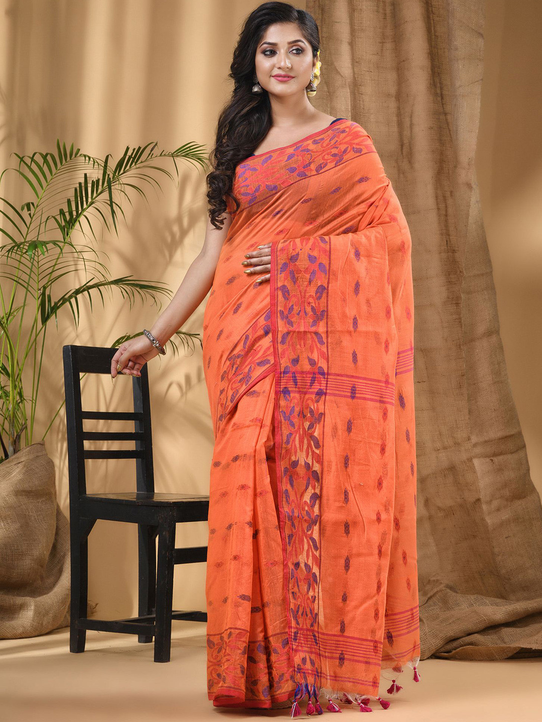 Buy DESH BIDESH Women Ethnic Motifs Taant Saree - Sarees for Women ...