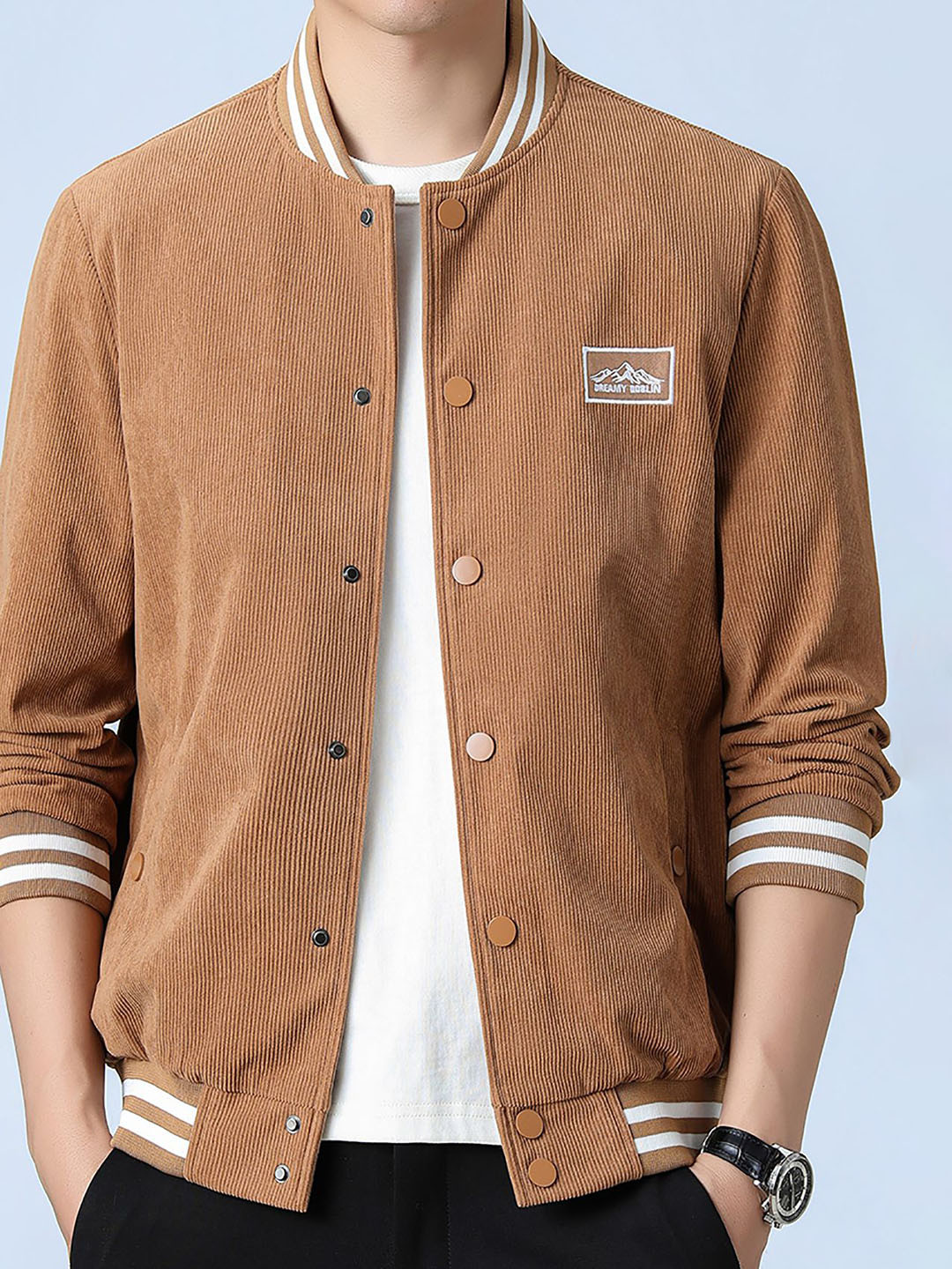 Buy StyleCast X Revolte Men Stand Collar Casual Jacket With Brand Logo ...