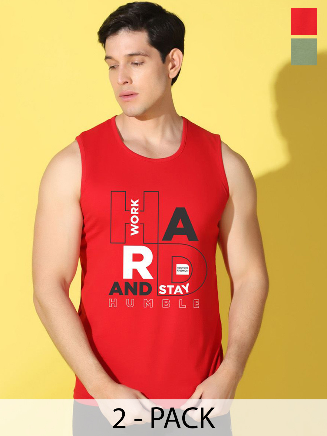 Buy WOOSTRO 2 Pc Printed Odour Free Cotton Innerwear Vests VWS26(HARD ...