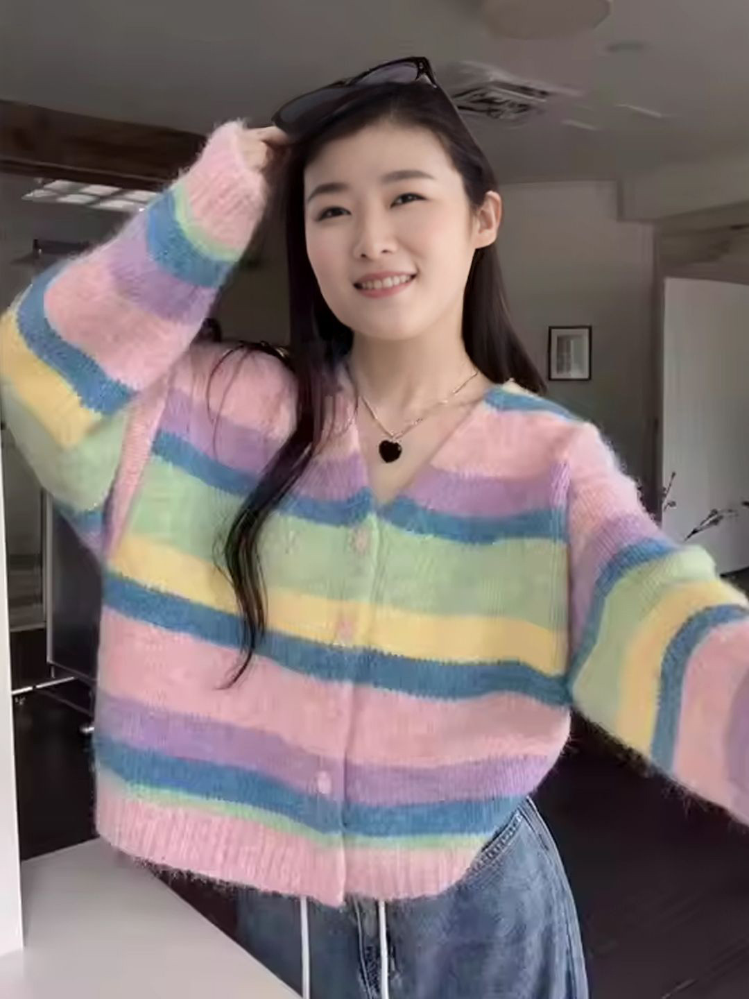 Buy StyleCast Women Striped Cardigan Sweater - Sweaters for Women ...