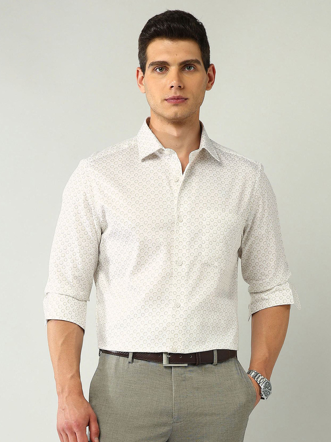 Buy AD By Arvind Classic Printed Pure Cotton Formal Shirt - Shirts for ...