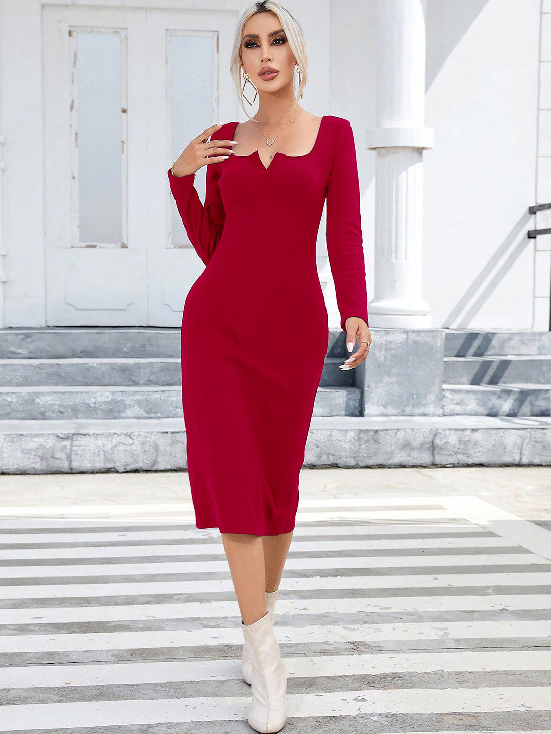 Buy StyleCast Women Red Sheath Knee Length Dress - Dresses for Women ...
