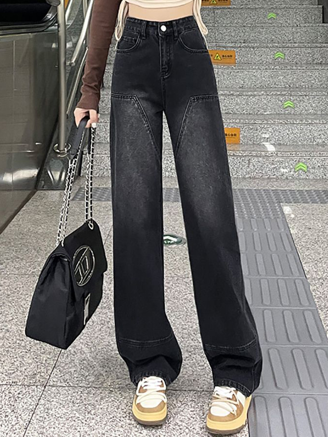 Buy StyleCast X Revolte Women Wide Leg Slash Knee Light Fade Jeans ...