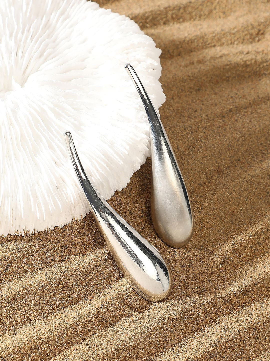Buy DressBerry Silver Plated Teardrop Shaped Drop Earrings - Earrings ...