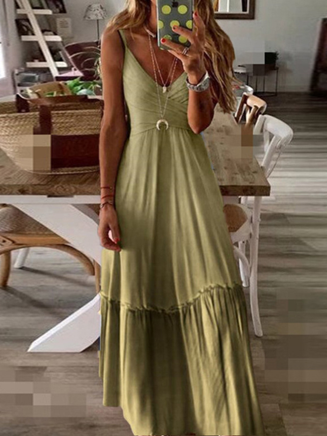 Buy StyleCast Green Shoulder Straps Maxi Dress - Dresses for Women ...