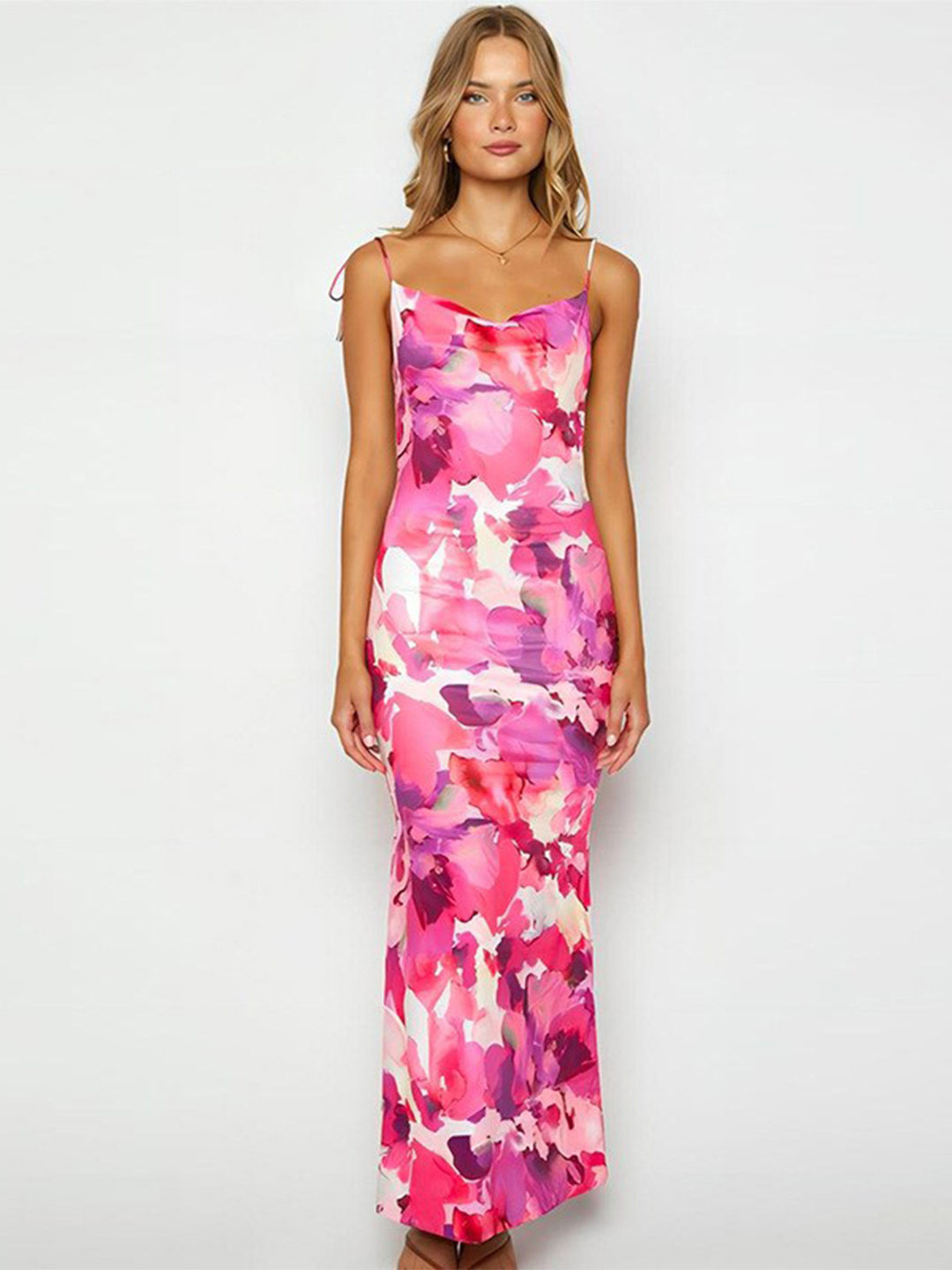 Buy StyleCast Pink Floral Printed Maxi Dress - Dresses for Women ...
