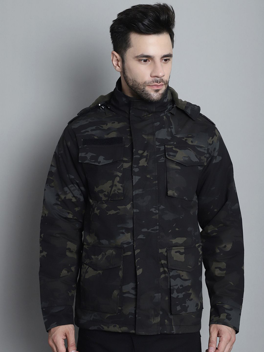 Buy MOUNTMILLER Men's Camouflage Printed Multicam M65 Ripstop Field ...