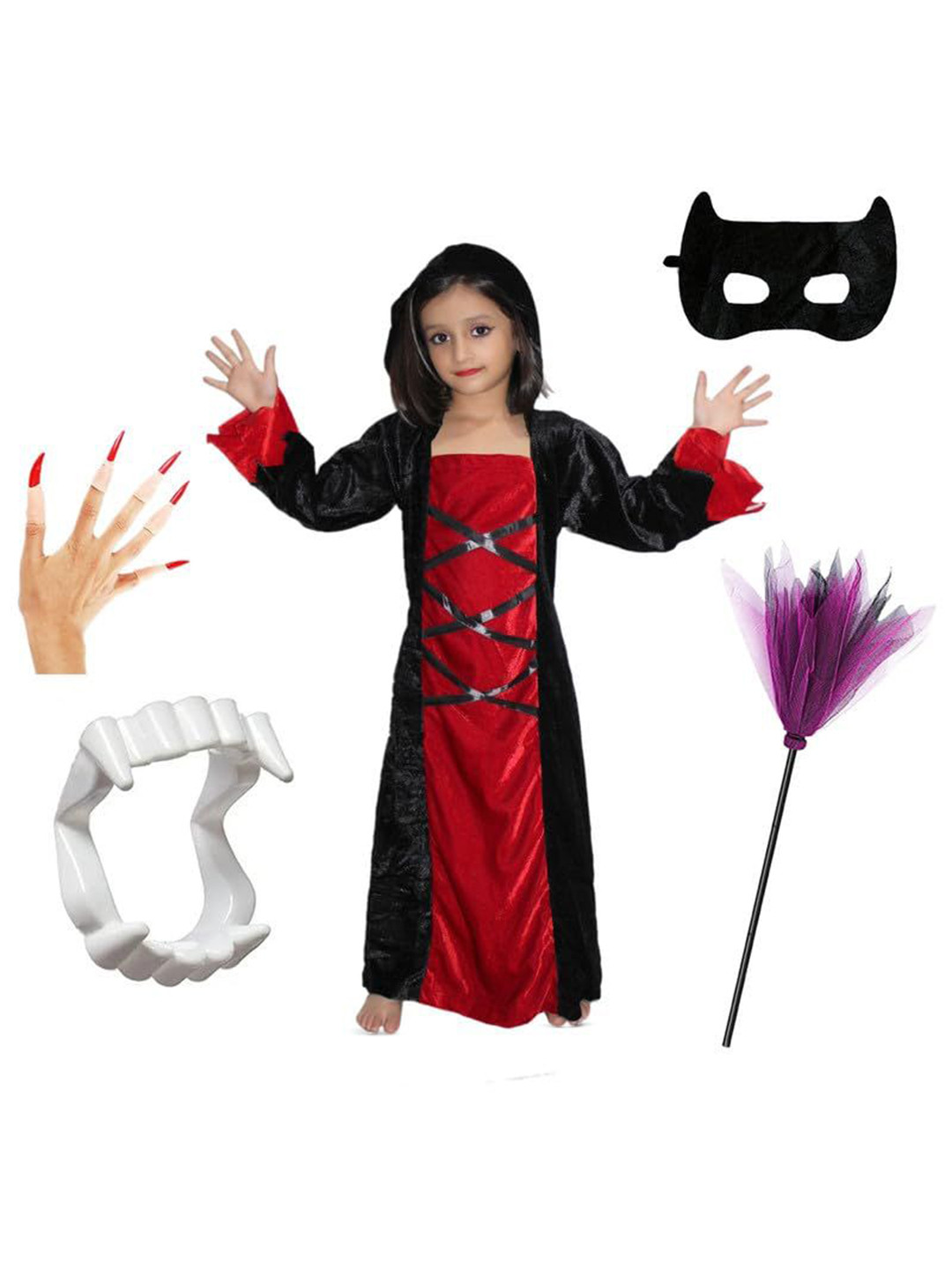 Buy Kaku Fancy Dresses Girls Halloween Witch Costume Set - Clothing Set ...